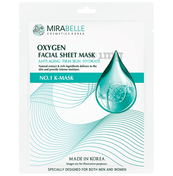 Mirabelle Cosmetics Korea Oxygen Facial Sheet Mask: Buy packet of 1.0 ...