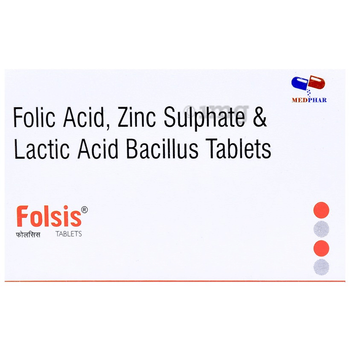 Folsis Tablet: Buy strip of 10.0 tablets at 𝗯𝗲𝘀𝘁 𝗽𝗿𝗶𝗰𝗲 in India | 1mg