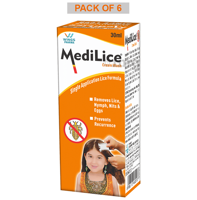 Combo Pack of Medilice Single Application Anti Lice Cream Wash (30ml ...