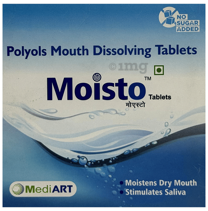 Moisto Polyols Mouth Dissolving Tablet No Sugar Added: Buy strip of 10. ...