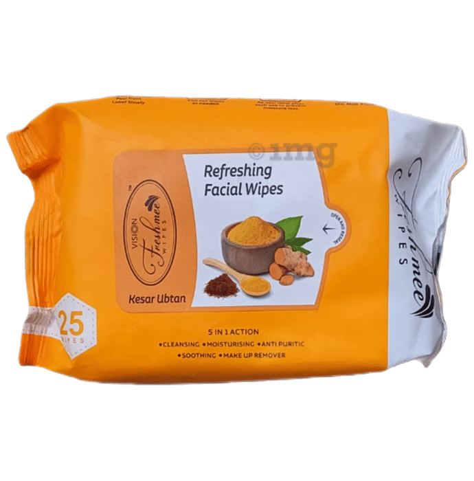 Vision Freshmee Refreshing Facial Wipes Kesar Ubtan: Buy packet of 25.0 ...