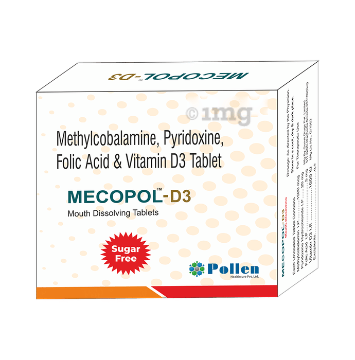 Mecopol Mecopol- D3 Mouth Dissolving Tablet Sugar Free: Buy strip of 10 ...