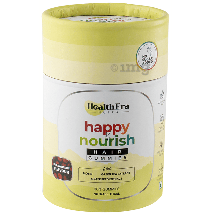 Healthera Nutra Happy Nourish Hair Gummies: Buy bottle of 30.0 gummies ...