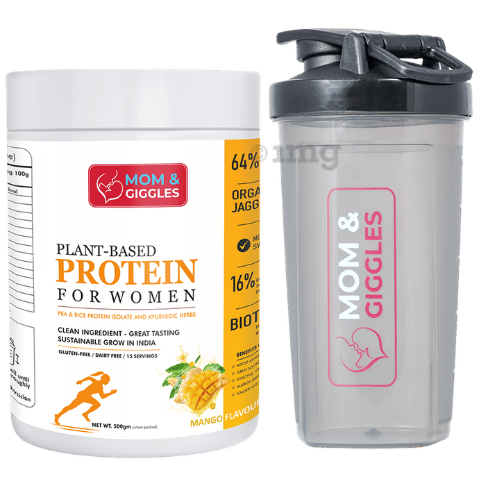 Moms &Giggles Plant Protein For Women With Shaker Powder Mango: Buy jar ...