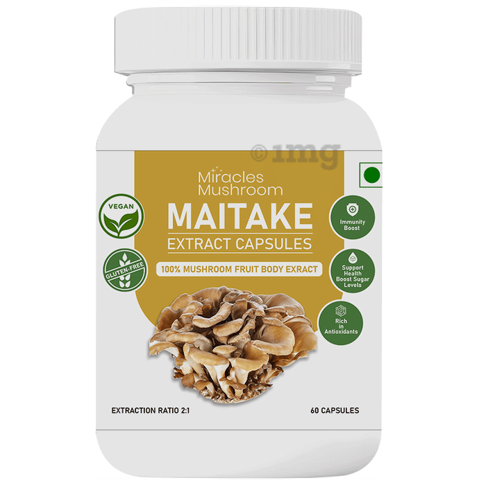 Miracles Mushroom Maitake Extract Capsule Gluten Free: Buy bottle of 60 ...
