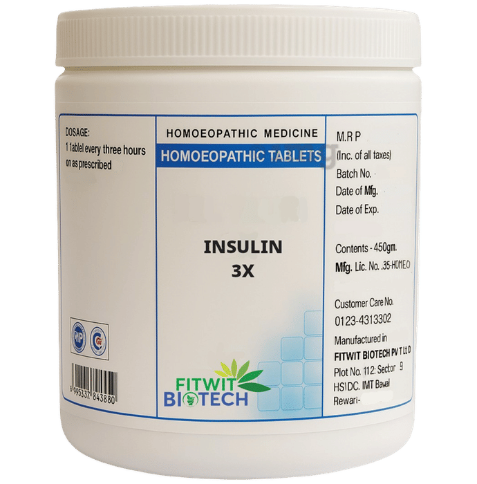 Fitwit Biotech Insulin Tablet 6X: Buy bottle of 450.0 gm Tablet at best ...