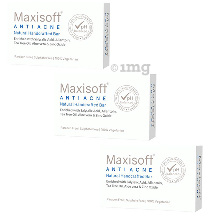 Maxisoft Antiacne Natural Handcrafted Bar (75gm Each): Buy combo pack ...