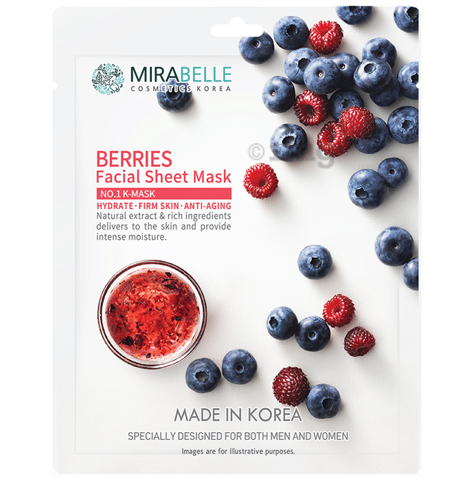 Mirabelle Cosmetics Korea Berries Facial Sheet Mask: Buy packet of 1.0 ...
