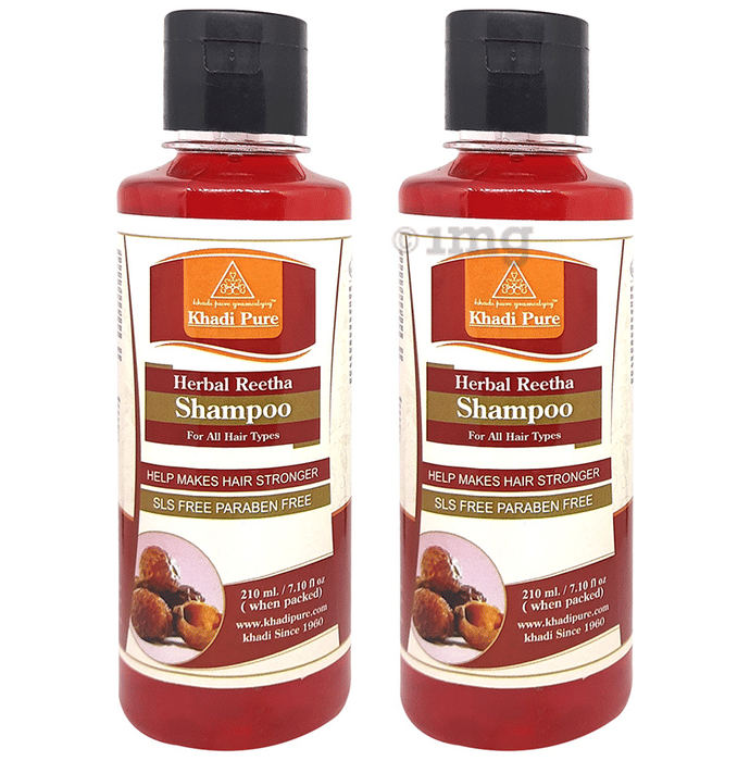 Khadi Pure Herbal Reetha Shampoo (210ml Each) SLS & Paraben Free: Buy ...