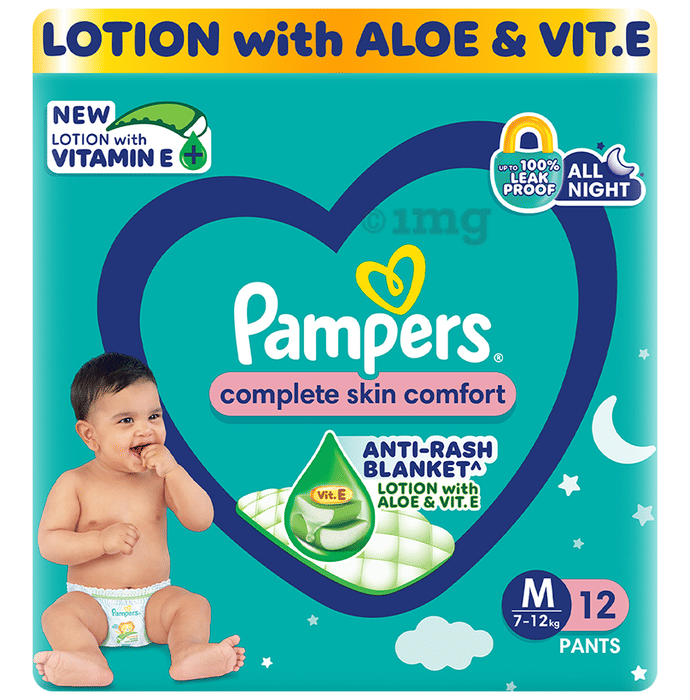 Pampers Complete Skin Comfort Pants Anti-Rash Blanket Lotion with Aloe ...