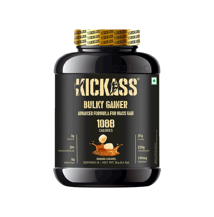 Kickass Bulky Gainer Advanced Formula for Mass Gain Powder Banana ...