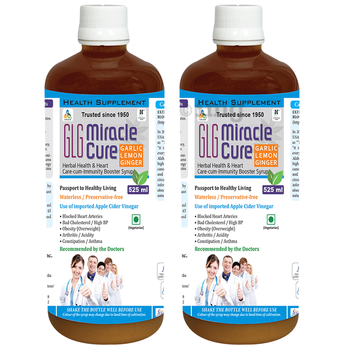 SKSB Garlic Lemon Ginger Miracle Cure Syrup (525ml Each): Buy combo ...