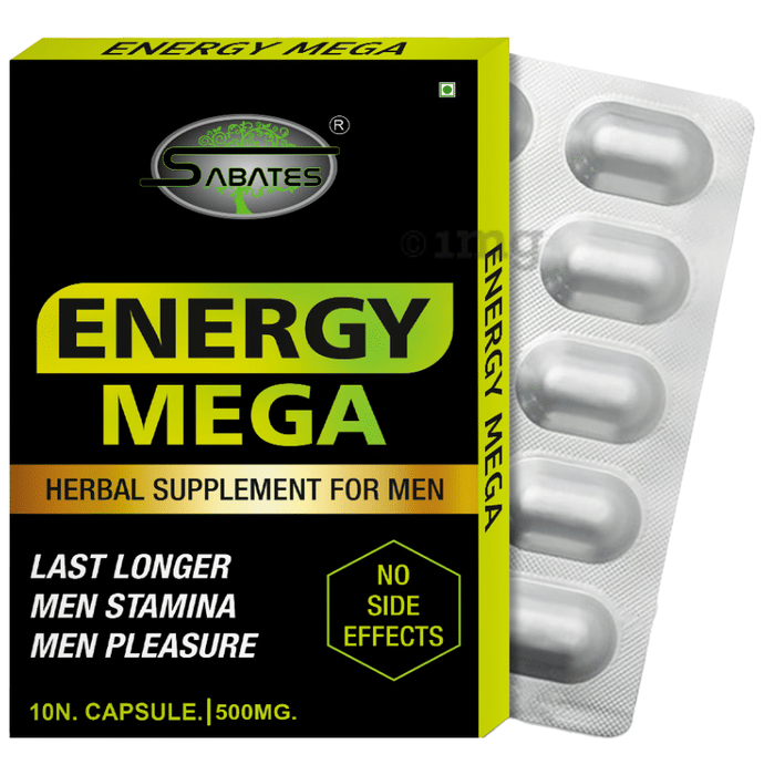 Sabates Energy Mega Capsule: Buy strip of 10.0 capsules at best price ...