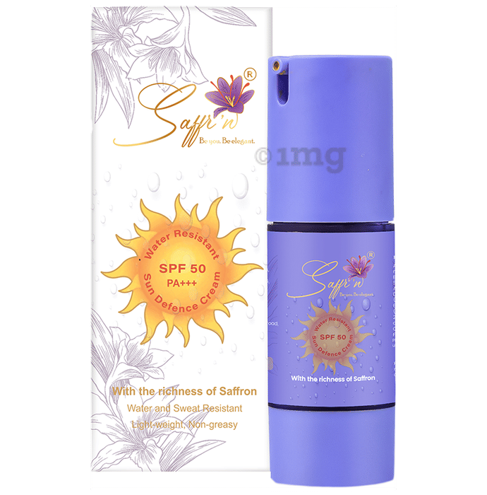 Saffr'n Water Resistant Sun Defence Cream SPF 50 PA+++: Buy pump bottle ...