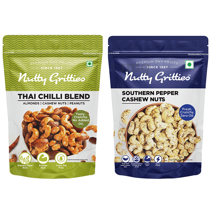 Nutty Gritties Combo Pack of Southern Pepper Cashew & Thai Chilli Blend: Buy combo pack of 2.0 ...