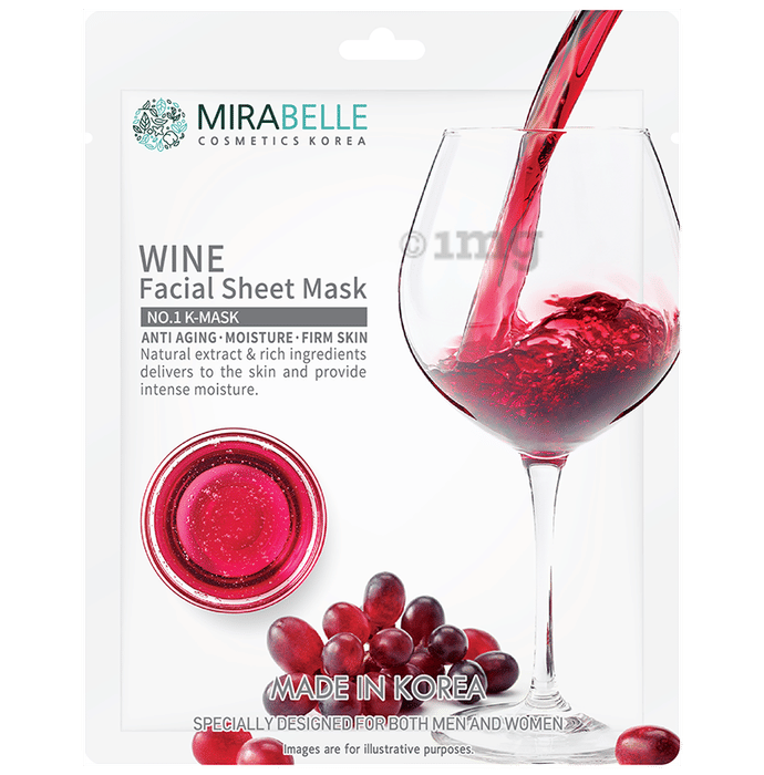 Mirabelle Cosmetics Korea Wine Facial Sheet Mask: Buy packet of 1.0 ...