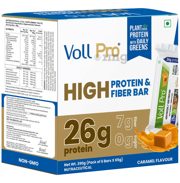 Voll Pro High Protein & High Fiber Bar (65gm Each): Buy box of 6.0 bars ...