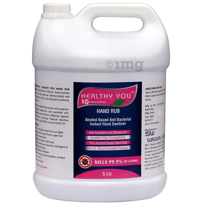 Healthy You Hand Rub Sanitizer Blue: Buy Canister of 5.0 Ltr Sanitizer ...