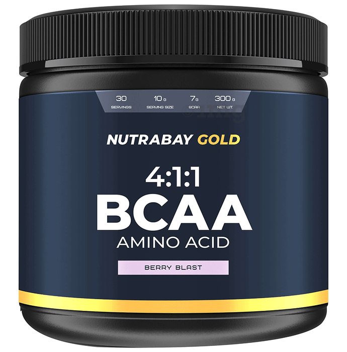 Nutrabay Gold 4:1:1 BCAA Berry Blast: Buy jar of 300.0 gm Powder at ...