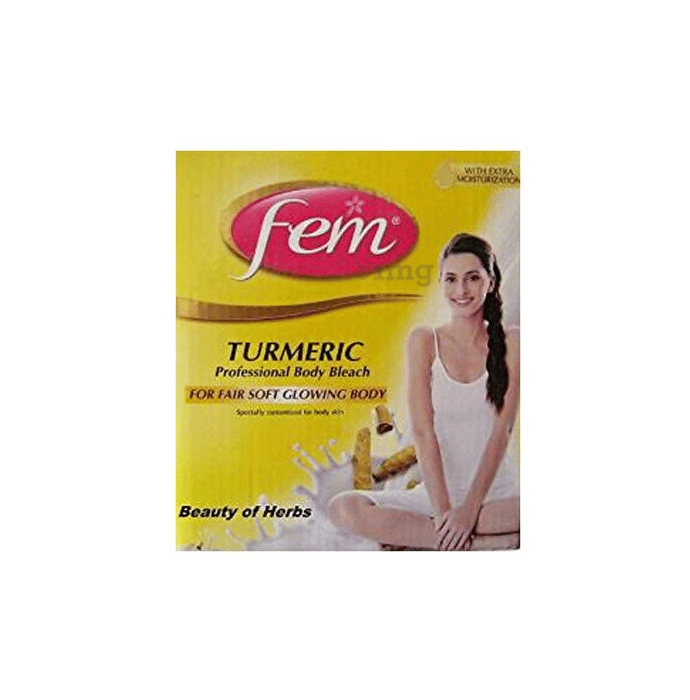 Fem Turmeric Professional Body Bleach: Buy jar of 1 kg Cream at best price in India | 1mg