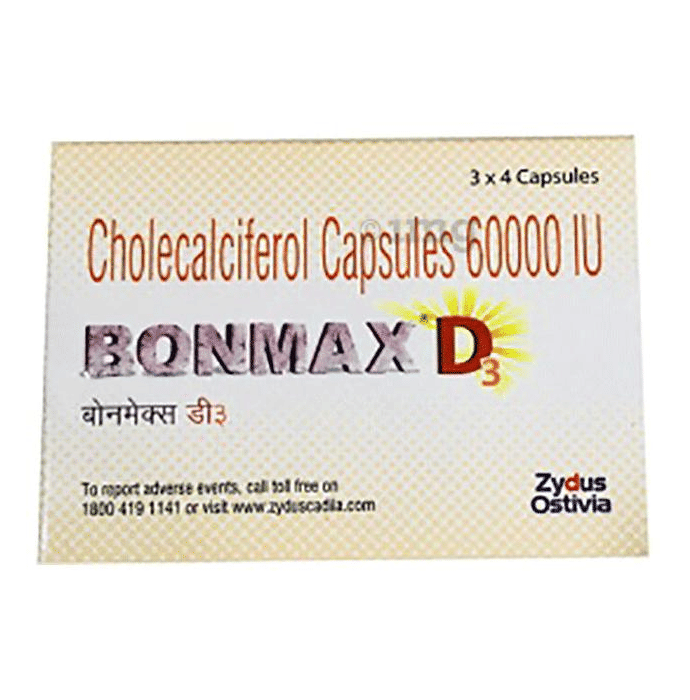 Bonmax D3 Capsule: Buy strip of 4 capsules at best price in India | 1mg
