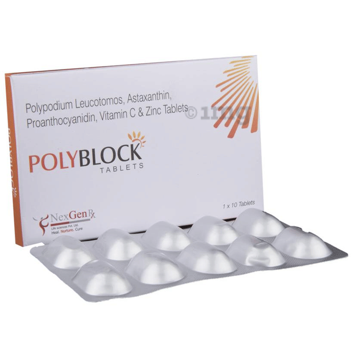 Polyblock Tablet: Buy strip of 10 tablets at best price in India | 1mg