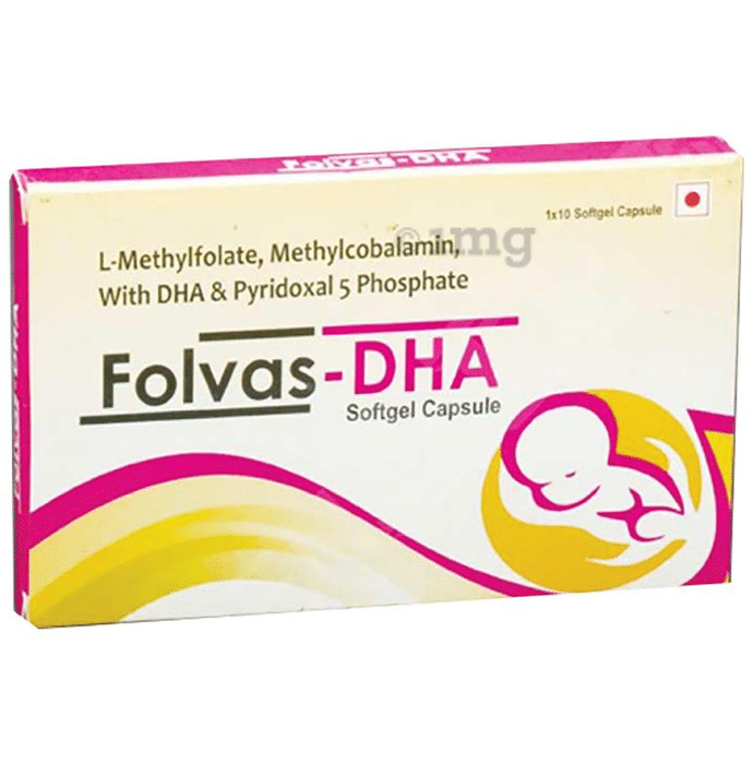 Folvas Dha Soft Gelatin Capsule Buy Strip Of 10 0 Soft Gelatin