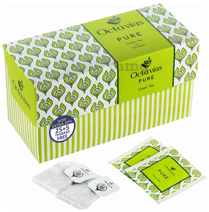 Octavius Green Tea 25 Tea Bags (5 Tea Bags Free) Pure: Buy box of 30.0 ...