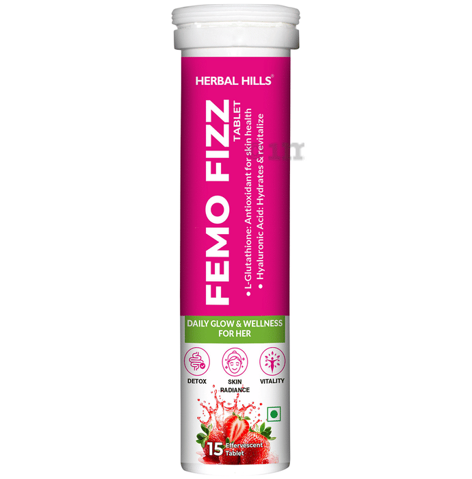 Herbal Hills Femo Fizz Effervescent Tablet Strawberry: Buy bottle of 15 ...