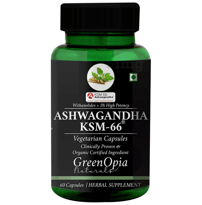Greenopia Naturals Vegicap Ashwagandha KSM 66 Vegetarian Capsule: Buy ...