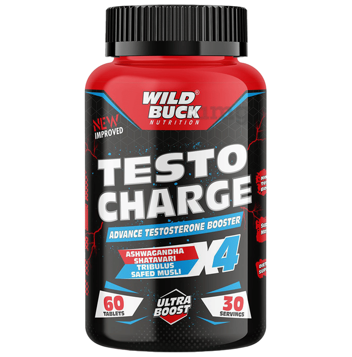 Wild Buck Testo Charge Tablet: Buy bottle of 60.0 tablets at 𝗯𝗲𝘀𝘁 𝗽𝗿𝗶𝗰𝗲 ...