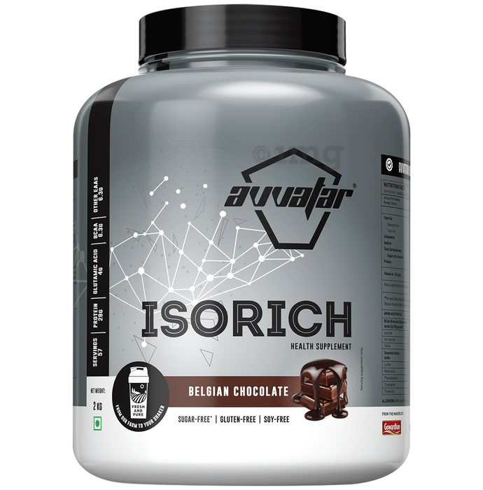 Avvatar Isorich Powder Sugar Free Gluten Free & Soya free Belgian ...