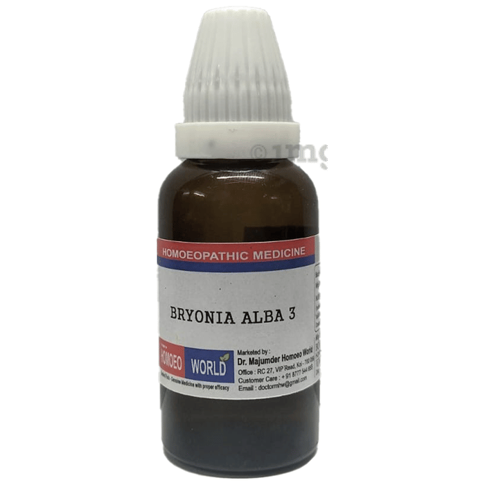 Dr. Majumder Homeo World Bryonia Alba Dilution 3 (30ml Each): Buy combo pack of 6.0 bottles at ...