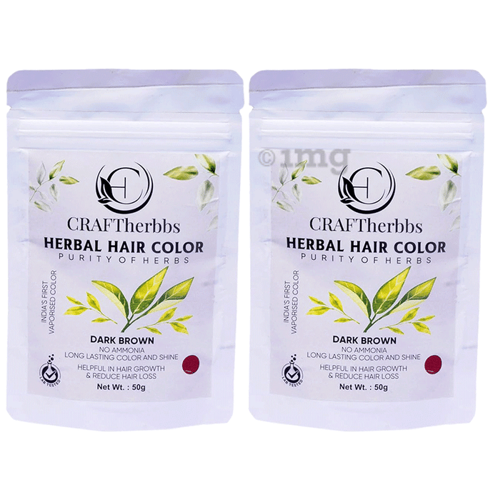 CRAFTherbbs Herbal Hair Colour (50gm Each) Dark Brown: Buy combo pack ...