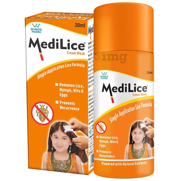 Medilice Cream Wash | Single Application Lice Formula: Buy bottle of 30 ...