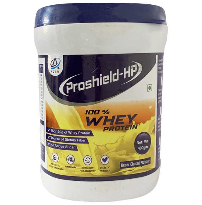 Proshield-HP 100% Whey Protein Powder Kesar Elaichi: Buy jar of 400.0 ...