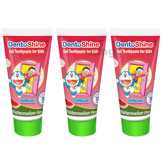 DentoShine Gel Toothpaste for Kids (80gm Each) Watermelon Doraemon: Buy ...