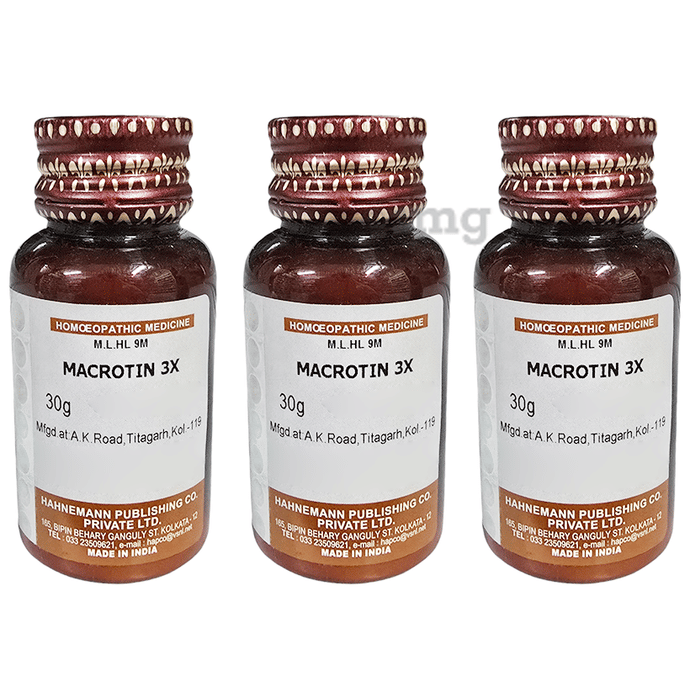 Hapco Macrotin Trituration Tablet (30gm Each) 3X: Buy combo pack of 3.0 ...