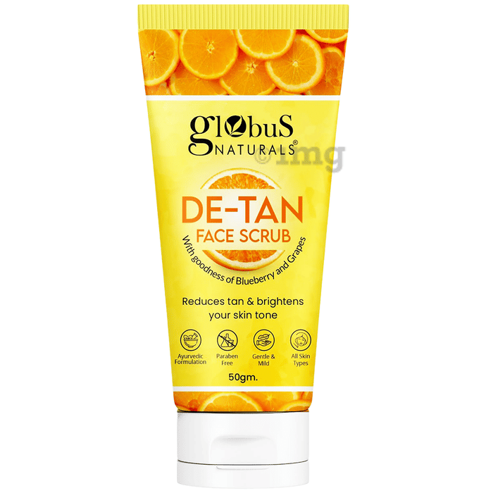 Globus Naturals De Tan Face Scrub (50gm Each): Buy box of 1.0 Tube at ...