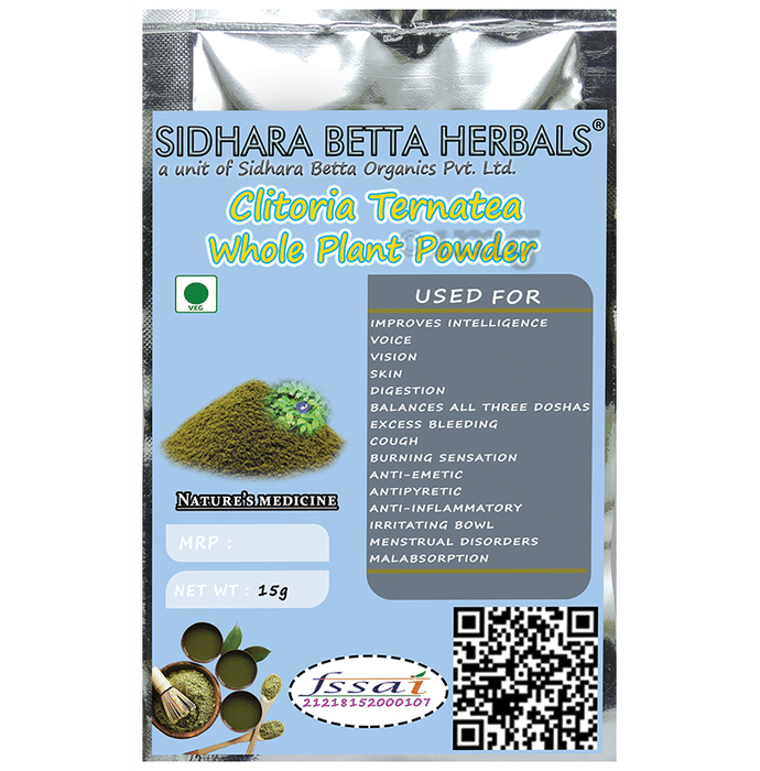 Sidhara Betta Herbals Powder Clitoria Ternatea Whole Plant: Buy packet ...
