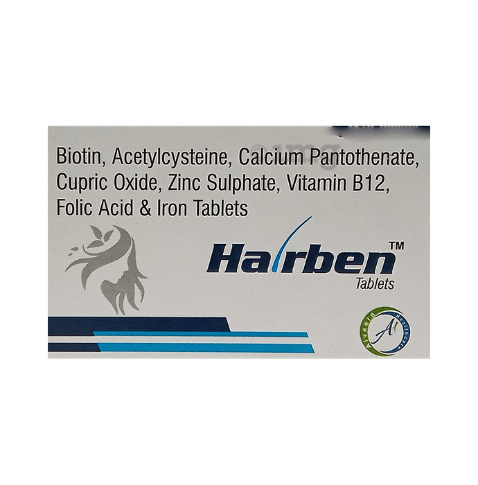 Hairben Tablet: Buy strip of 10 tablets at best price in India | 1mg
