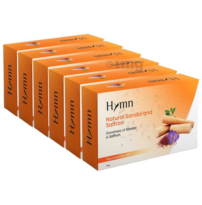 Hymn Natural Sandal and Saffron Soap (100gm Each): Buy combo pack of 6.0 Packs at best price in ...