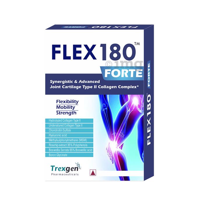 Trexgen Flex 180 Forte Type II Collagen Joint Care Tablet: Buy strip of ...