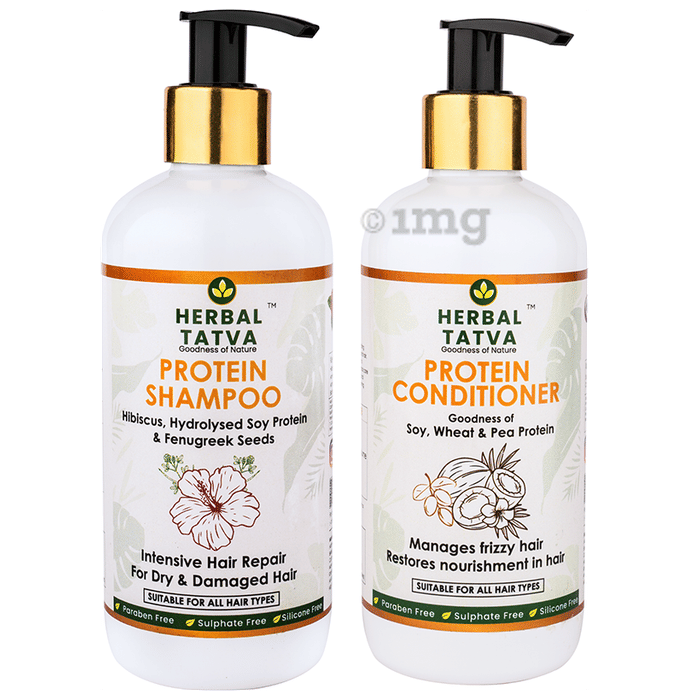 Herbal Tatva Combo Pack of Protein Shampoo & Protein Conditioner (200ml ...
