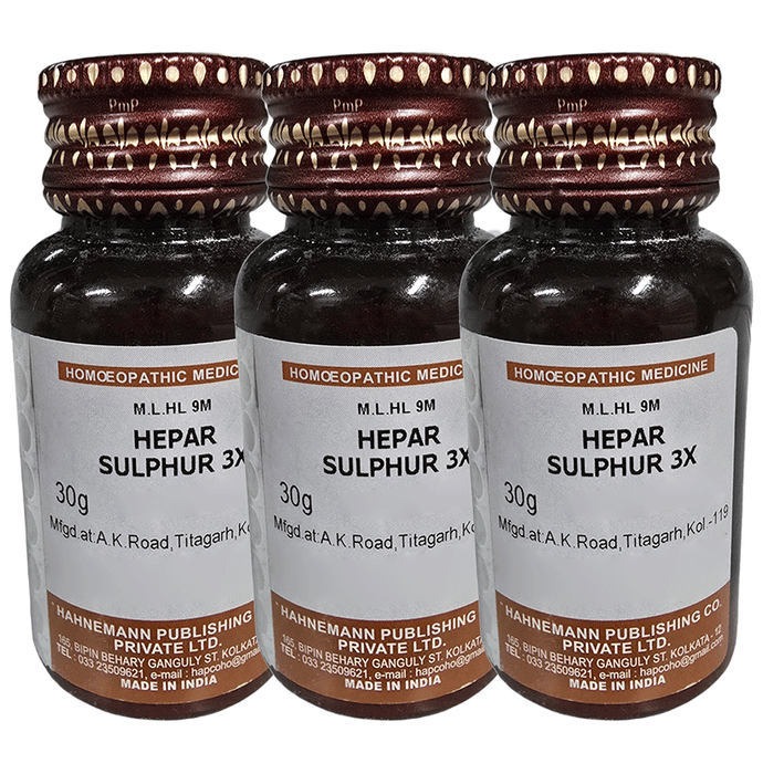 Hapco Hepar Sulphur Tablet (30gm Each) 3X: Buy combo pack of 3.0 ...