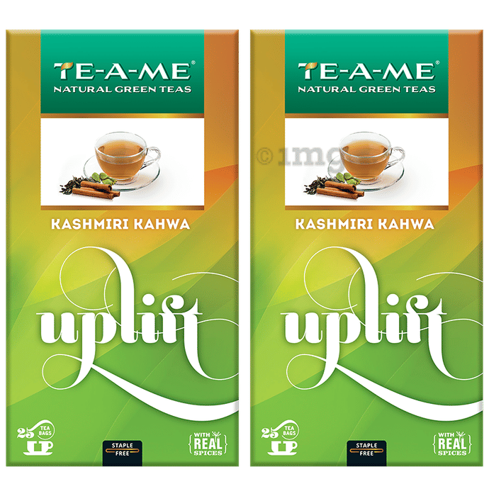 TE-A-ME Uplift Kashmiri Kahwa Green Tea Bags (25 Each): Buy combo pack ...