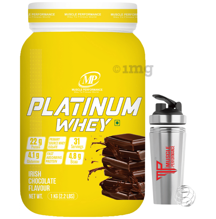 MP Muscle Performance Platinum Whey Powder Irish Chocolate with Steel ...