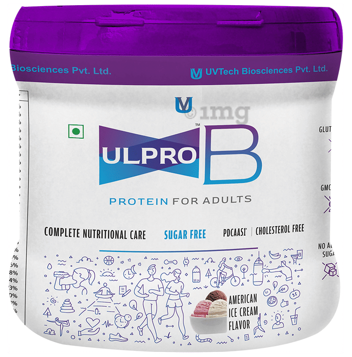 Ulpro B Protein Powder American Ice Cream Sugar Free: Buy jar of 500.0 ...