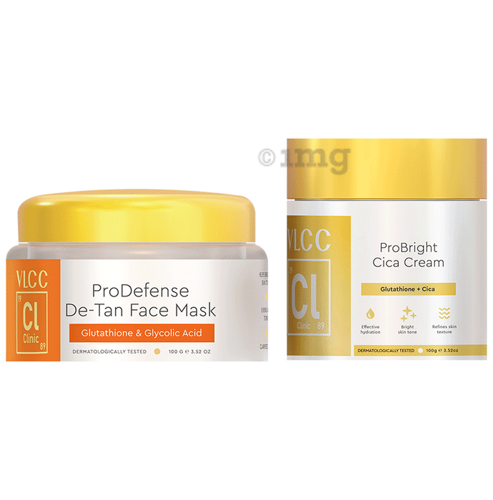 VLCC Clinic ProBright Cica Cream & De-Tan Face Mask (100gm Each): Buy ...