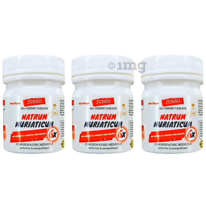 Junsu Natrum Muriaticum Biochemic Tablet (25gm Each) 6X: Buy combo pack ...